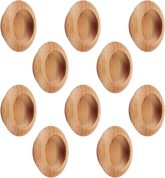 Allecto Premium - 10-pack Houten Ronde Vinger Trekken Flush Pull ...