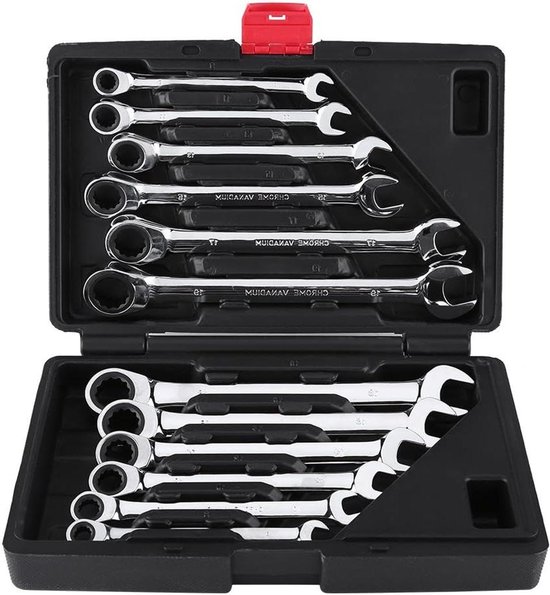 JGS Premium - 12-delige combisleutel ratelsleutel gereedschapsset voor ...