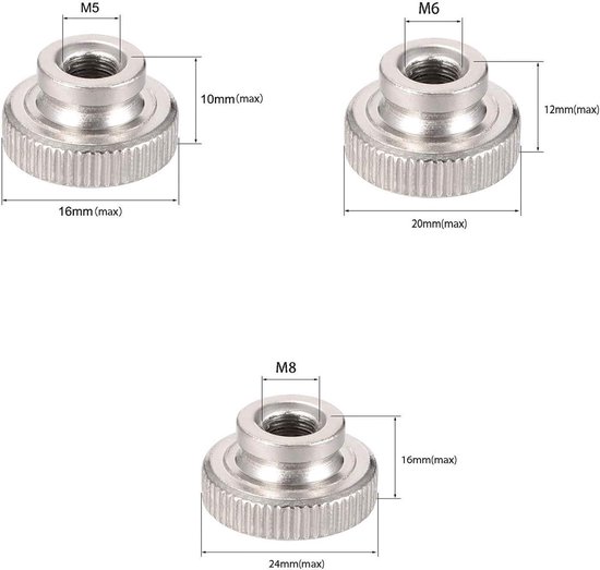 JGS Premium - RVS M8 Kartelmoeren Ronde Knoppen 2 Stuks - Duurzaam en ...