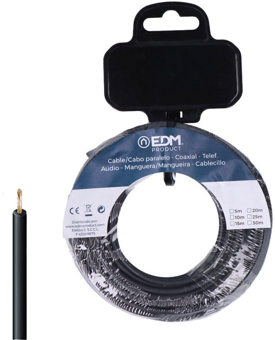 Single-line elektrische kabel EDM 28575 Zwart 5 m h07z1-k | bol
