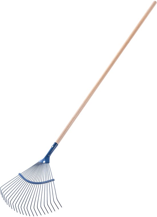 KADAX Hark van staal, hark met lange steel van hout, verstelbare ...