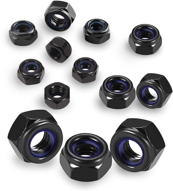 Allecto Plus - Zeskantmoeren M6 DIN 985 voor stevige verbindingen - RVS borgmoeren -... | bol