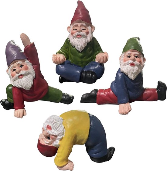 Miniatuur tuinkabouters set van 3 - Yoga kabouters voor ...