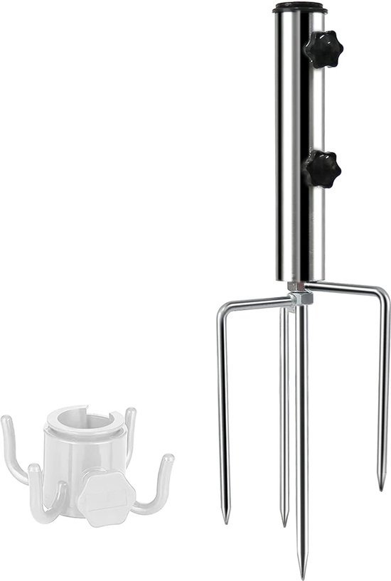 Parasolvoet met 4 Pinnen - Metalen Grondanker voor Parasol, Strand ...