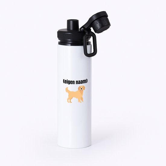 Hacebo® - hond met eigen naam waterfles met draaidop zwart - Honden ...