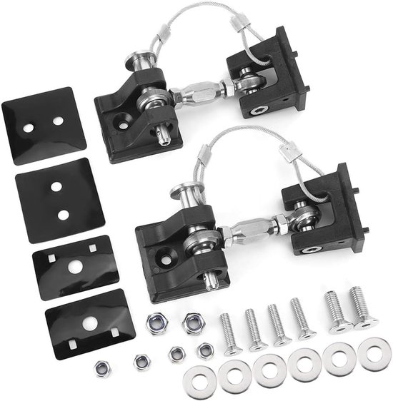 1 Pair Bonnet Lock, Bonnet Buckle, Black Metal Bonnet Lock with Gasket ...