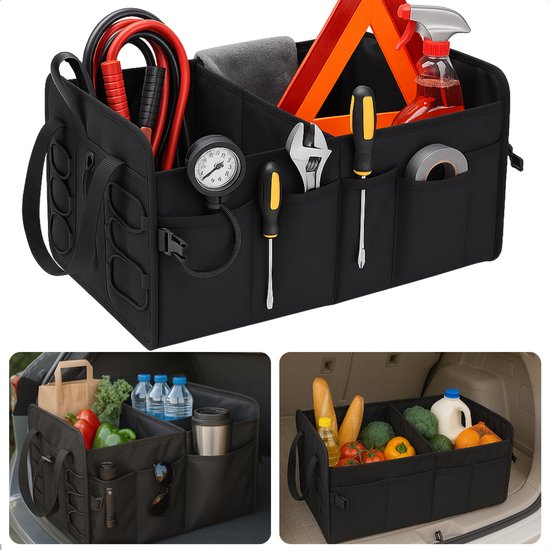 Cheqo® Kofferbak Organizer Auto – Opvouwbare Auto Opbergtas met ...
