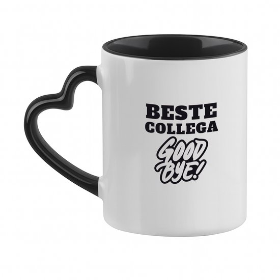 Hacebo® - Beste collega koffiebeker met hart oor zwart - Beste collega ...