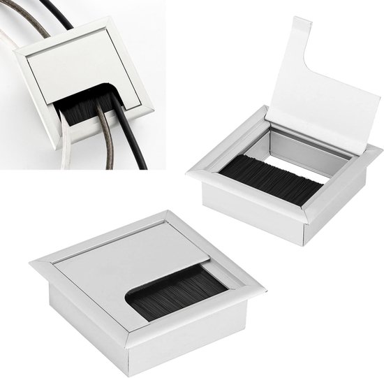 2 stuks kabelgatafdekkingen - met borstelafdichting kabelbox, geschikt ...