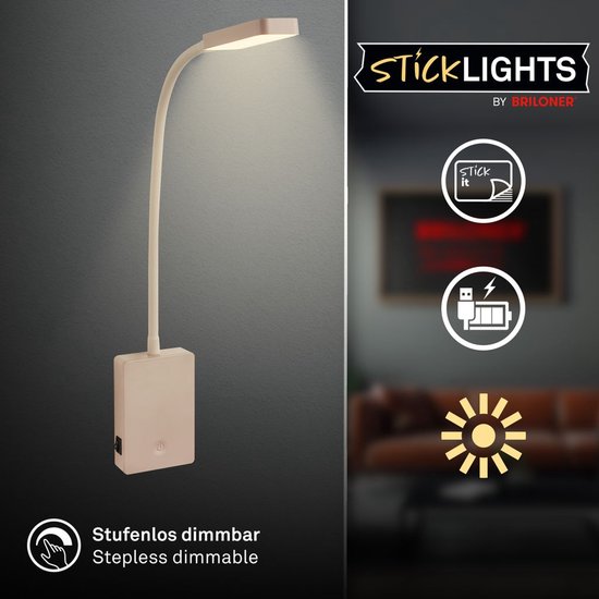 BRILONER Cielo – Wandlamp oplaadbaar – led bettlamp – leeslamp ...