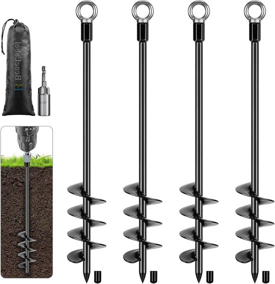 Allecto Plus - 4 Stuks Zware Grondanker Schroef Haring 24 Inch voor ...