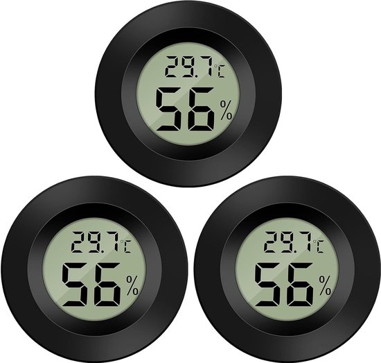 Thlevel Digitale minithermometer en hygrometer met lcd-scherm, 3 stuks ...