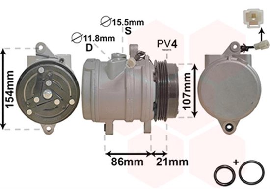 Van Wezel - AIRCO COMPRESSOR VOOR DAEWOO MATIZ 1998-2000 96256053 | bol