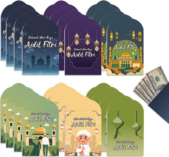 Eid Mubarak Geldenvelop - 24 Stuks Muslim Geld Enveloppen - Ramadan ...