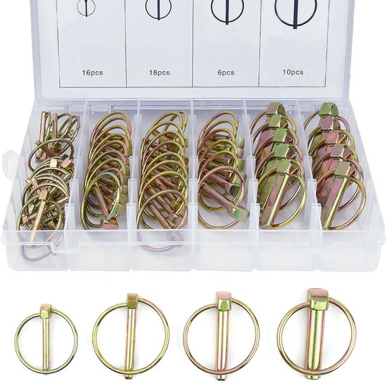 50 stuks klapsplinten - assortiment - 4 maten klapstekers - bouten 4,5 ...