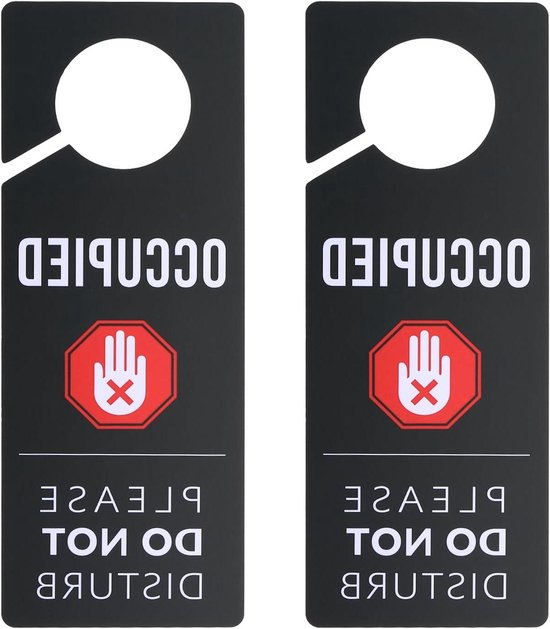 Niet storen deurhanger bord 2 stuks - PVC dubbelzijdig bezet ...