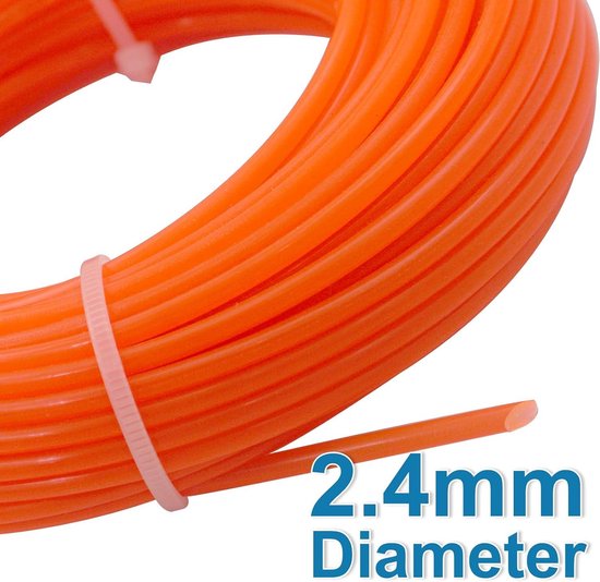Allecto Premium - Trimmerdraadspoel 2.4mm - 30m x 2 rollen voor tuintrimmers - Oranje | bol