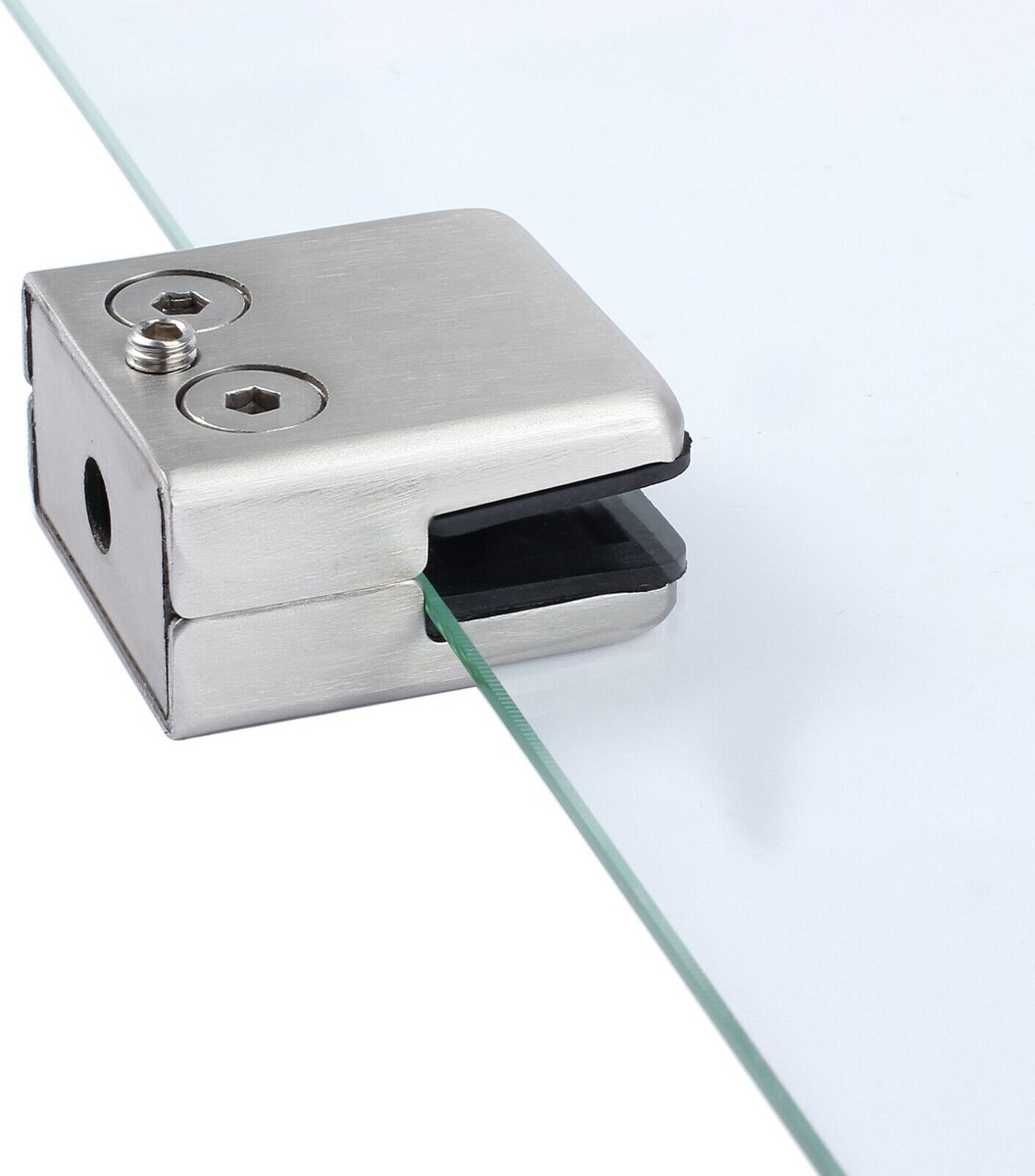 4 x glasklemmen glasdragers roestvrij staal glashouder rechthoekig voor ...