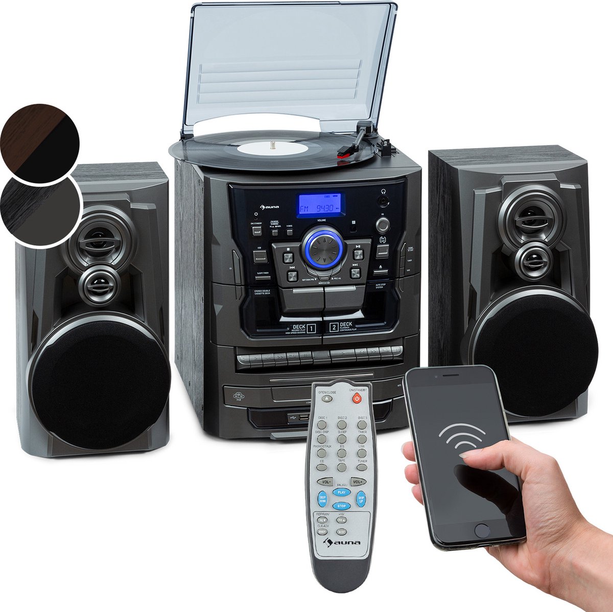 Franklin stereo-installatie platenspeler 3-voudig cd-speler BT ...