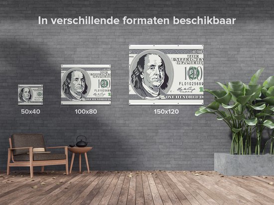 Gards Tuinposter Geld Dollar Biljet - Briefje van 100 Dollar - 50x40 cm ...