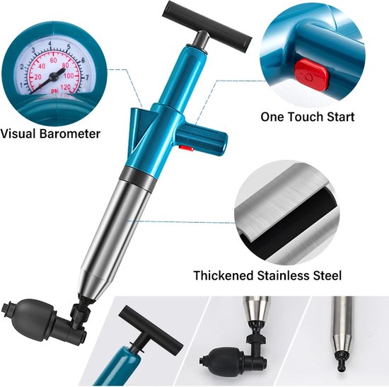 Toilet Ontstopper - Hoge Druk - Multifunctioneel voor Wasbakken ...