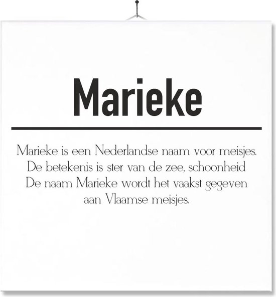 Tegel Met Opdruk | Betekenis | Kado | Cadeau | Met Naam - Marieke | bol