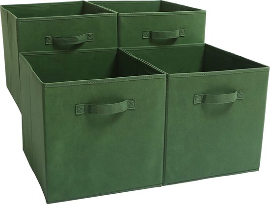 Opbergboxen, Opvouwbare Kubus Opbergdozen Zonder Deksel, Kale Groen ...