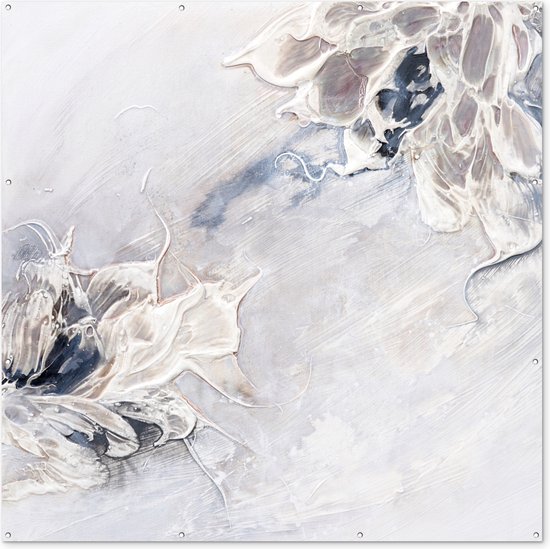 Tuin poster Verf - Abstract - Beige - Grijs - 200x200 cm | bol.com