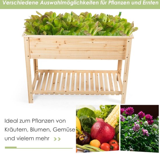 Coast Houten Plantenbak Verhoogd Bed met Opbergplank voor Groeiende ...
