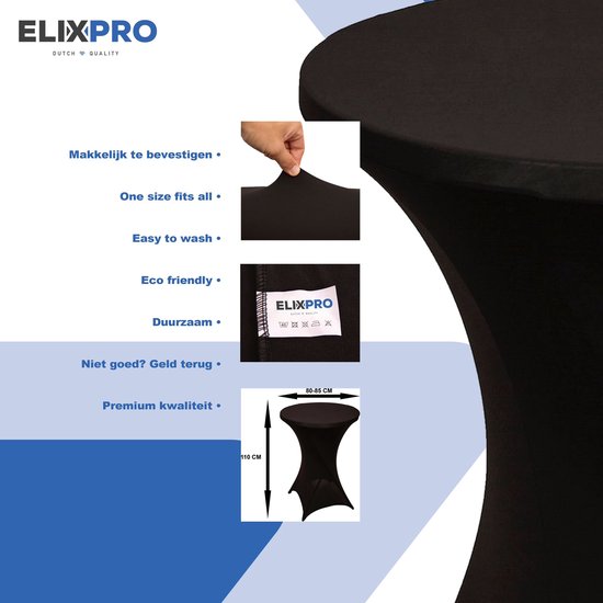 ElixPro - Premium statafelrok roze 1x - ∅80 x 110 cm - Tafelrok- Statafelhoes -... | bol