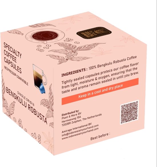 Plant&More - BENGKULU ROBUSTA Coffee- Specialty Indonesisch coffee capsules - 30 stuks... | bol.com
