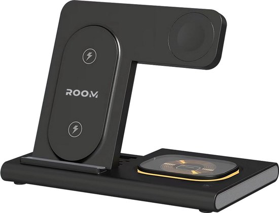 ROOM 3 in 1 Draadloze Oplader Pro (15W snellader) - Zwart - Geschikt ...
