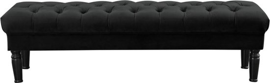 Vente-unique Bankje voor voeteneinde bed RINALDO - Zwart fluweel L 160 ...