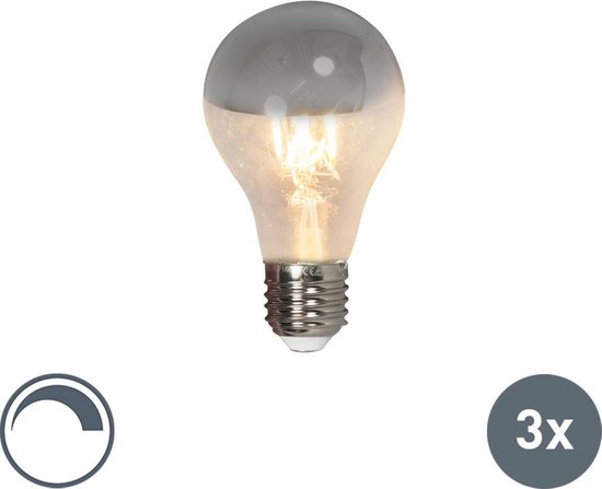 Calex Set van 3 LED filamentlamp kopspiegel E27 240V 4W 300lm A60 dimbaar | bol.com