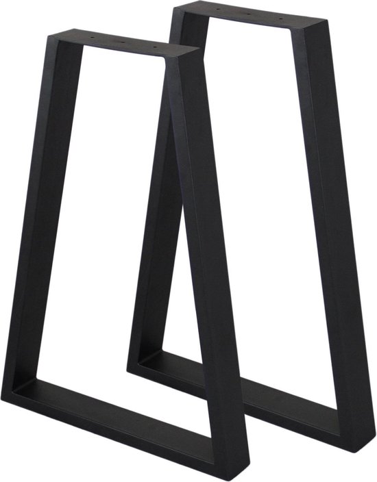 2 x Trapezium Table Legs - 250mm x 500mm x 710mm - Matte Black | bol.com