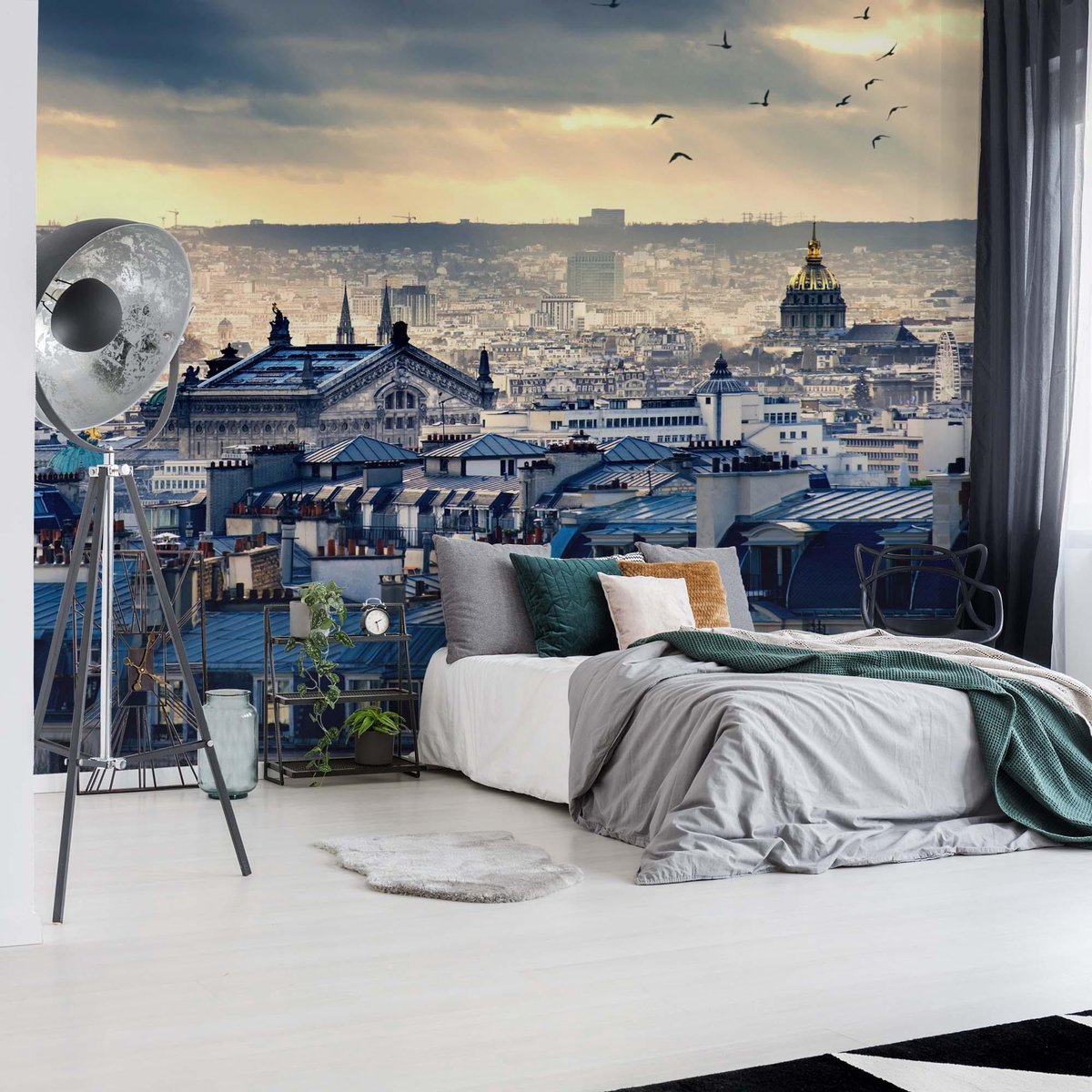 Fotobehang - Vlies Behang - Parijs vanuit de Lucht - 254 x 184 cm | bol.com