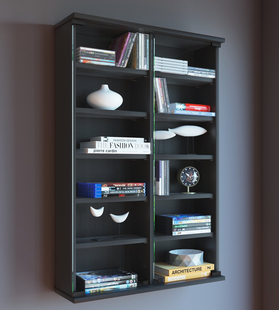 VCM Houten CD DVD Muur Hangende Plank Wandkast Muurdisplaykast Zuntisa ...
