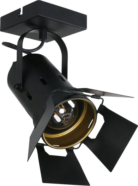 Studio spot Mexlite | 1 lichts | zwart | metaal | woonkamer / hal lamp ...