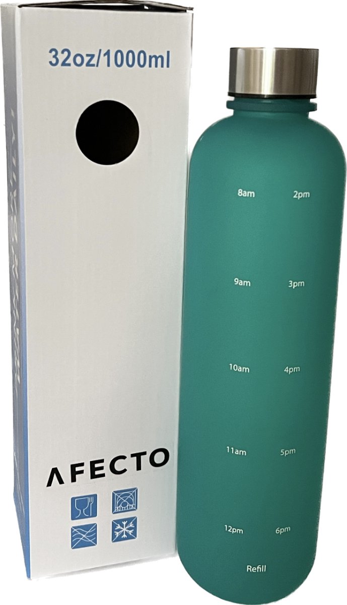 Afecto motivatie drinkfles - Waterfles plus Tijdmarkeringen - Drinkfles ...