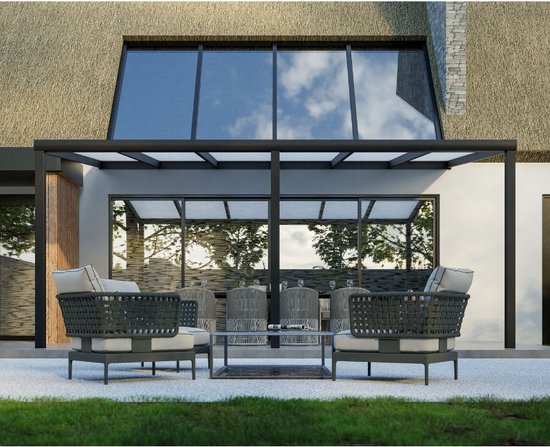 Pratt & Söhne terrasoverkapping 6x3.5 m - Overkapping tuin met opaal ...