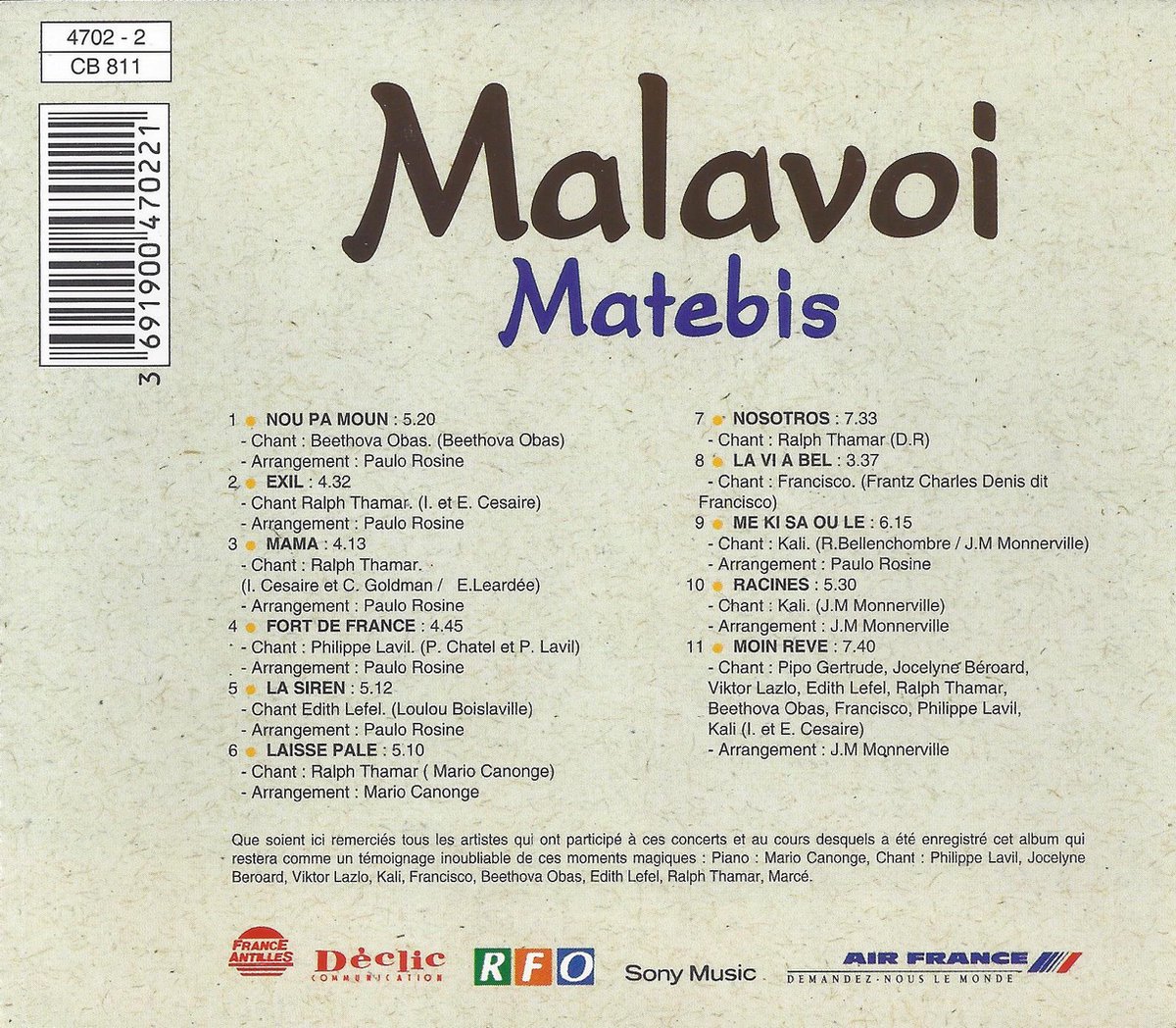 Malavoi - Matebis (En Concert), Malavoi | CD (album) | Muziek | bol.com