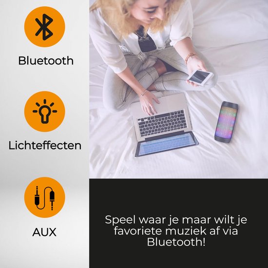 Denver Bluetooth Speaker Draadloos - 60W - Lichteffecten - Muziek Box - FM Radio - AUX... | bol.com