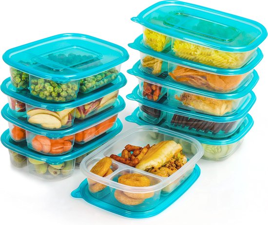 Récipients Nourriture en plastique à 3 compartiments fraîchement ...
