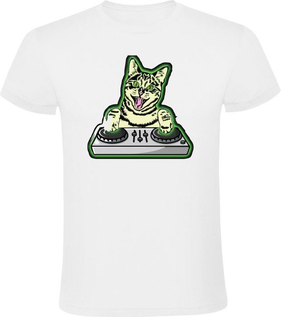 DjKat T-shirt Heren | kat | dj | muziek | draaien | geluid | dansen ...