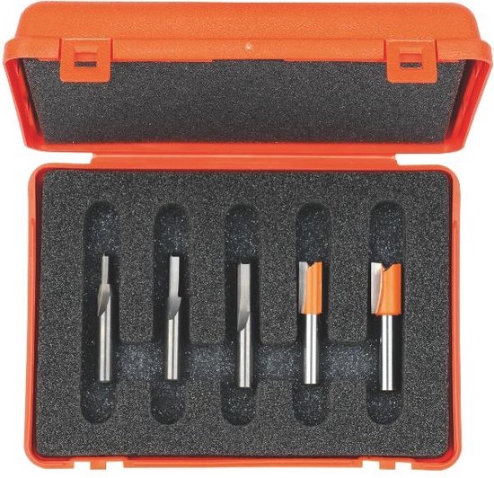 CMT - 5-delige frezenset in pvc kistje, HW - Frees - Snijgereedschappen ...
