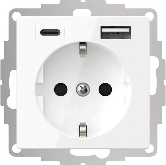 Geaard stopcontact met USB-aansluiting en verhoogde aanraakbeveiliging ...