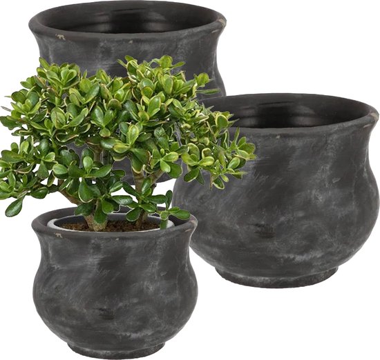 DK Design Bloempot/plantenpot - Gamla - antraciet - voor kamerplant ...