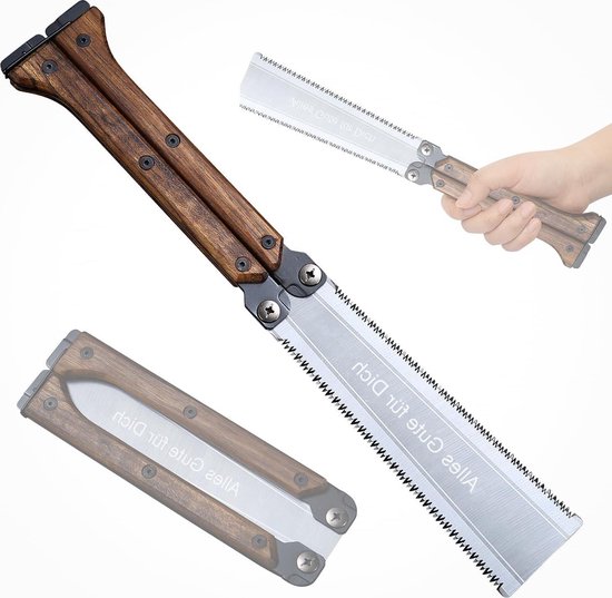 Inklapbare Japanse handzaag 300 mm tweezijdige trekzaag SK85 messen ...
