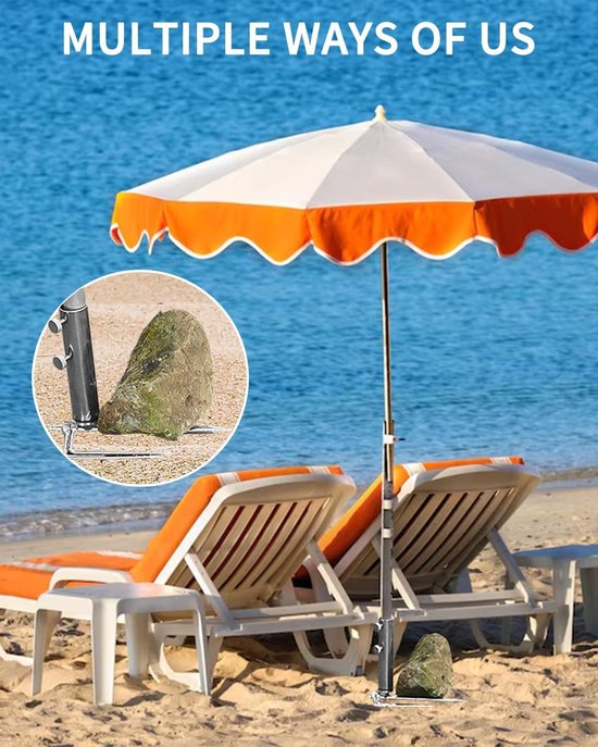 Grondpen parasolstandaard met gazonpoort - afneembare parasolhouder ...