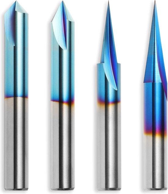 CNC Wood Carving Router Bits Set 1/4'' Shank 4pcs - Detail Carving ...